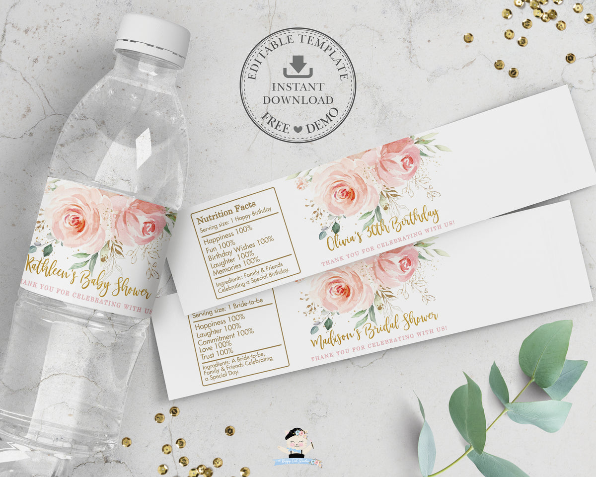 Free Printable Water Bottle Labels